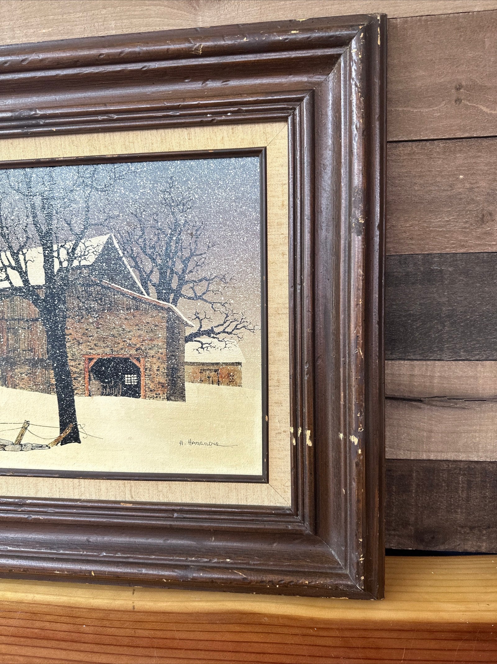 Hargrove Barn Stable Winter Scene Painting - Etsy