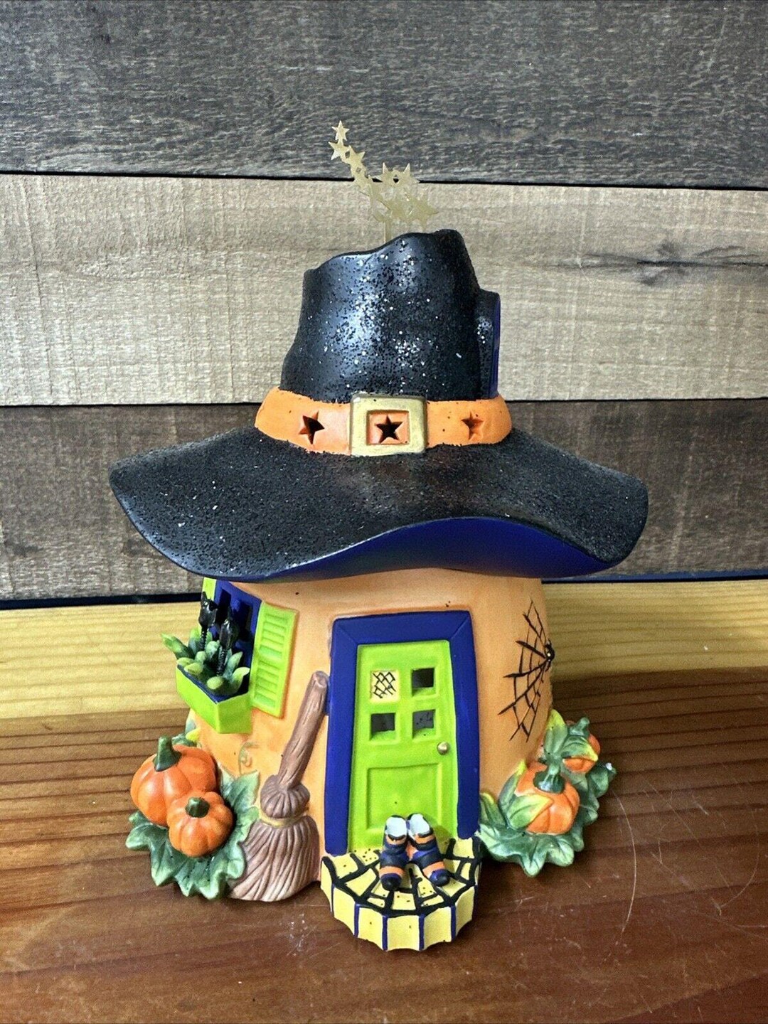 Partylite Pumpkin Witch Hat Tealight Halloween House P8607 in Original ...