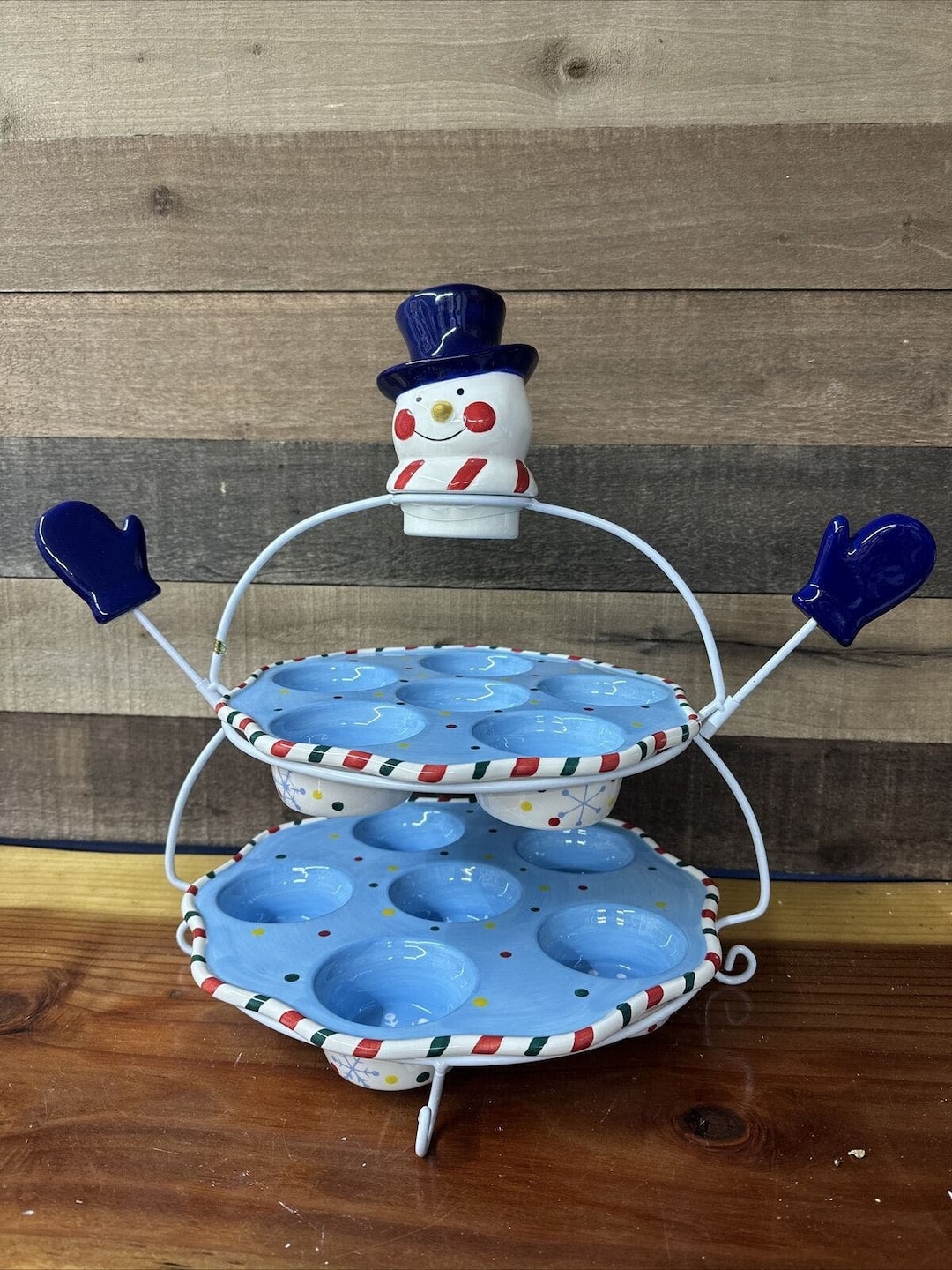Temptations by Tara Snowman Cupcake Tree With Snowman Shaker - Etsy