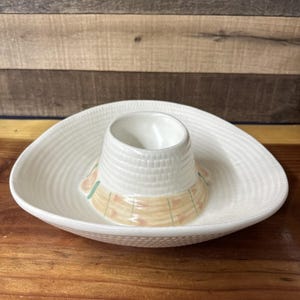 Vintage Mexican Hat Shaped Chip Dip Salsa Serving Platter Bowl Treasure ...