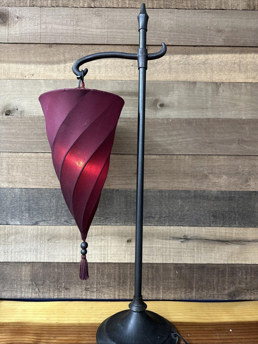 Pottery Barn Medina Moroccan Styletable Lamp With Maroon Fabric Shade ...