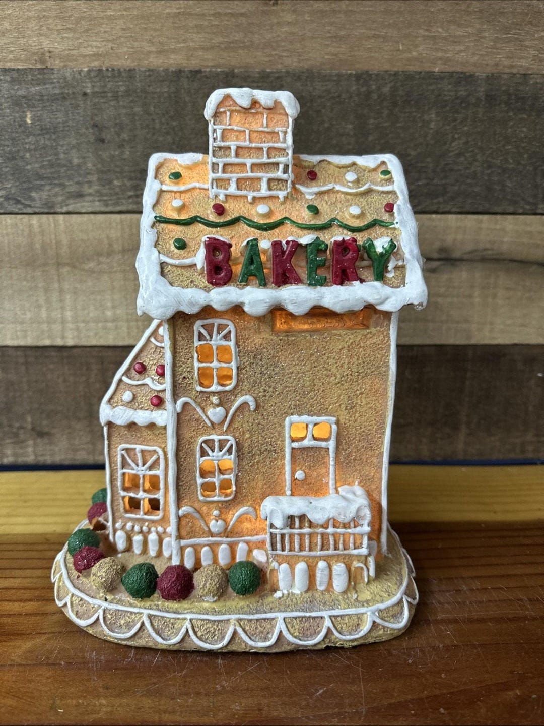 North Pole Bakery Ginger Bread House Lighted -flaw - Etsy