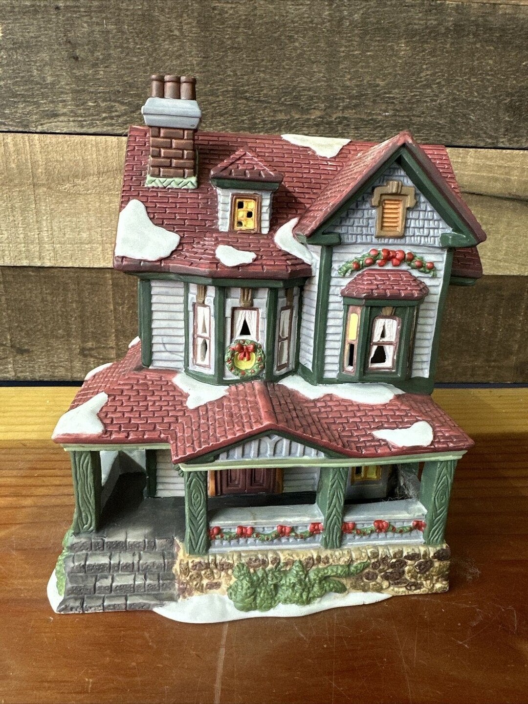1998 Dickens Collectables Classic Series Blue House Red Roof - Etsy