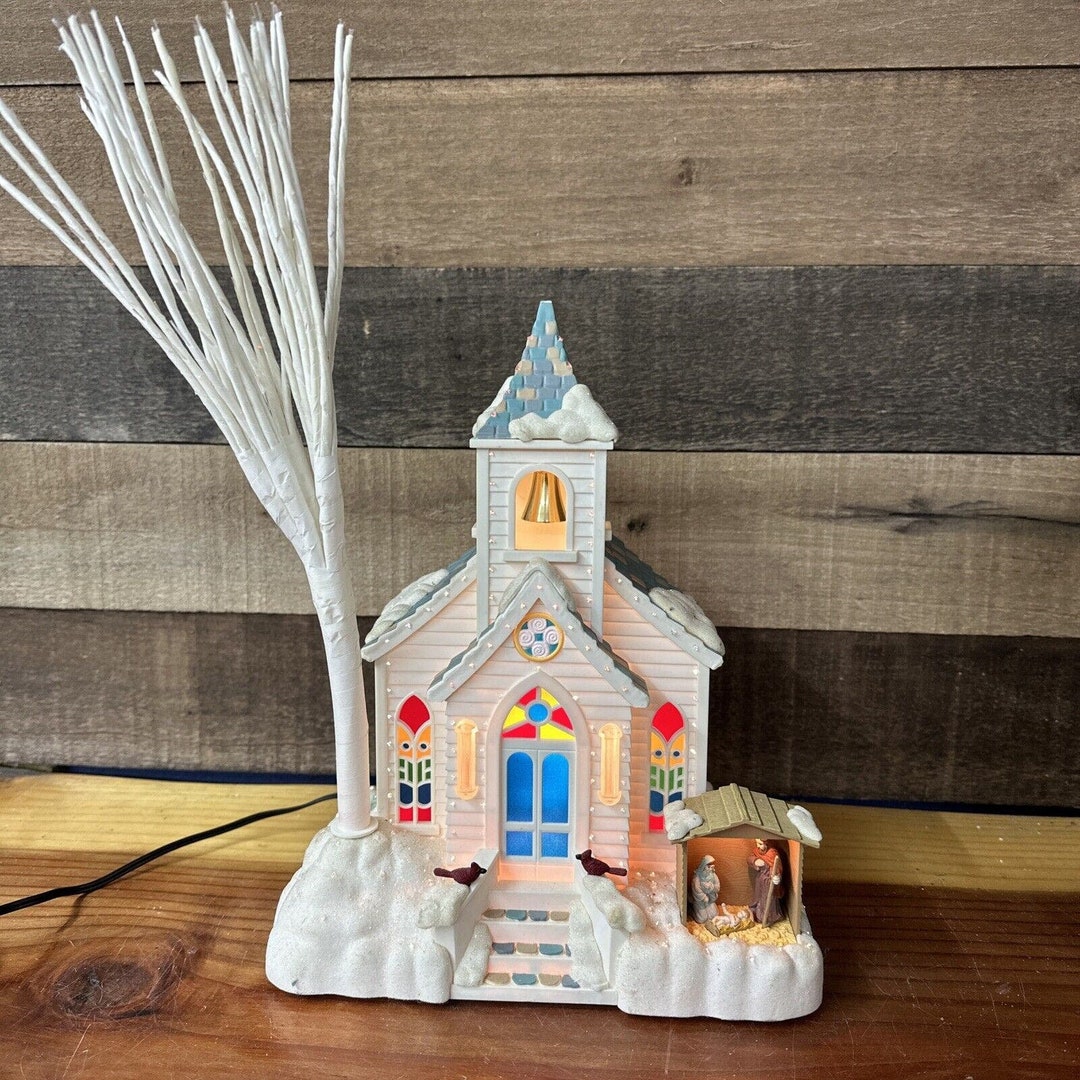 Vintage 2001 Avon Holiday Splendor Church RARE Fiber Optic - Etsy