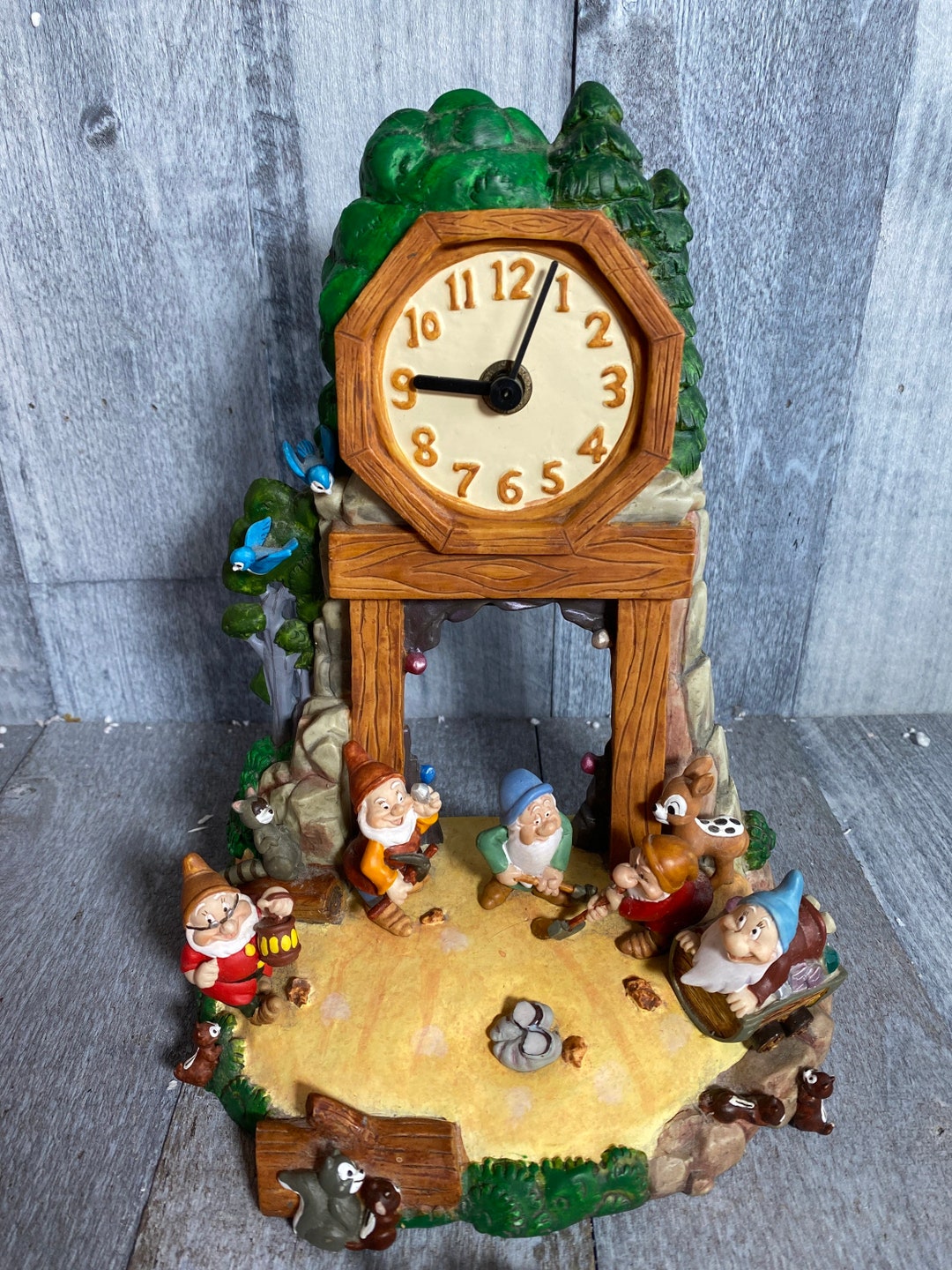 Vintage Disney Seven Dwarfs Table Clock - Etsy