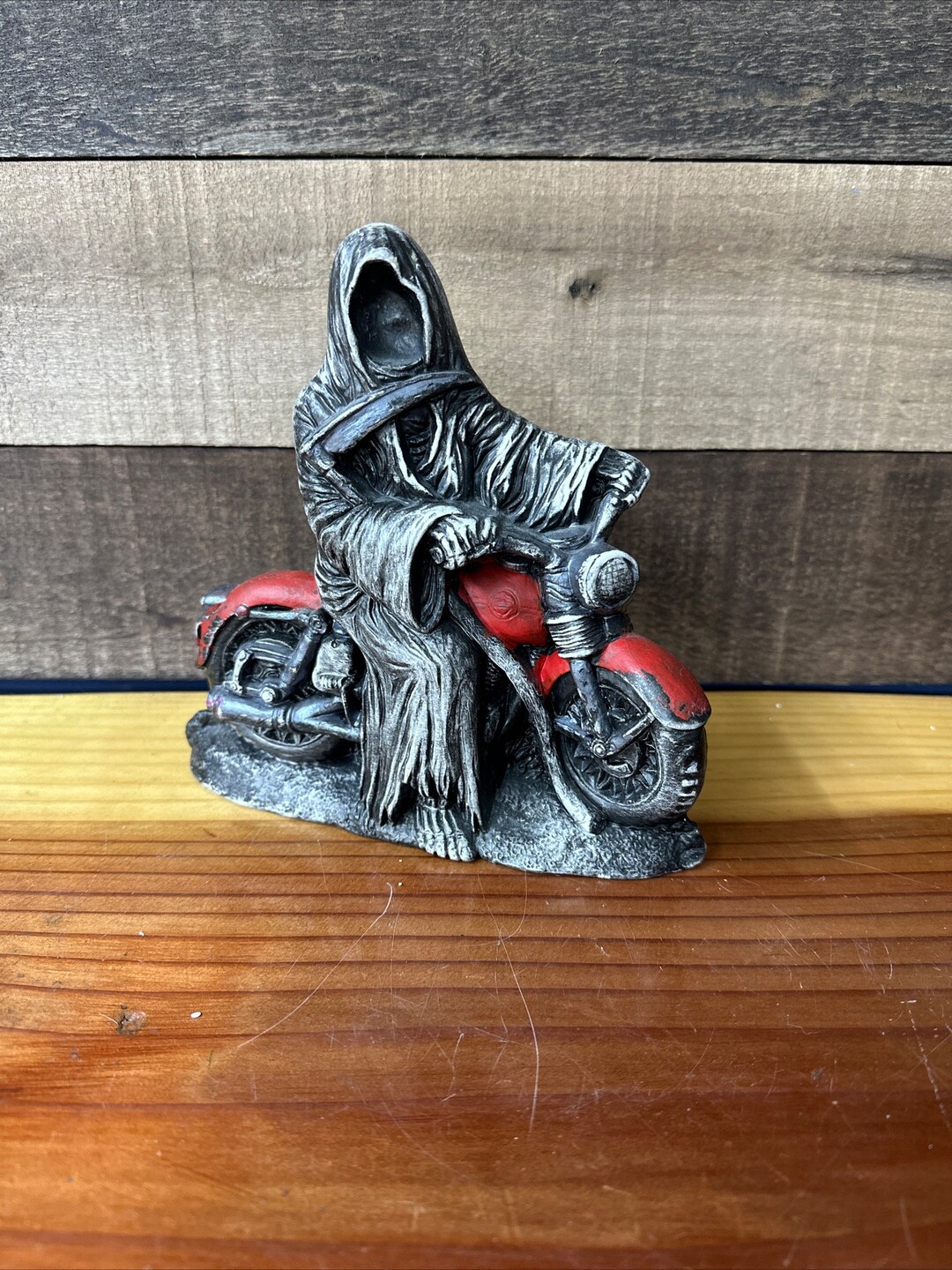 Ceramic Painted Grim Reaper on Motorcycle - Etsy