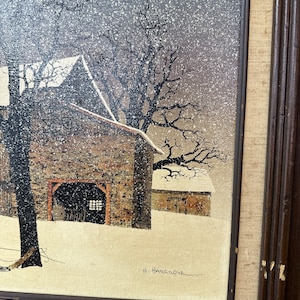 Hargrove Barn Stable Winter Scene Painting - Etsy