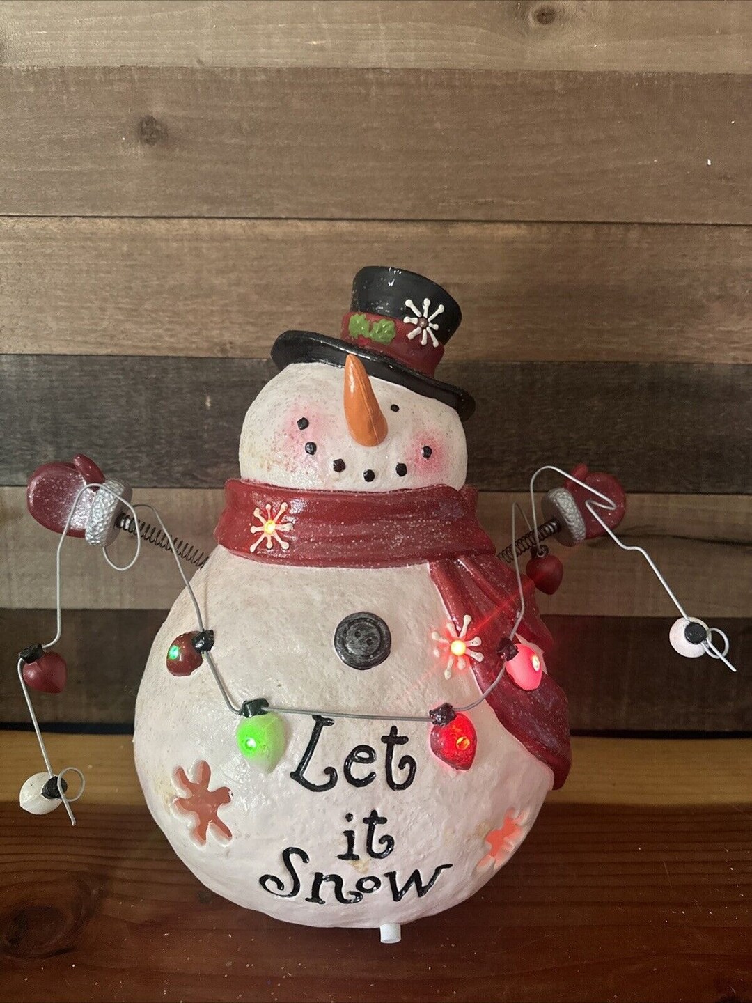 Cracker Barrel Lighted Snowman Christmas Decor I Love Snow Days 14 ...