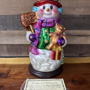 Thomas Pacconi Classics Glass Snowman Let It Snow 16” in Box COA - Etsy