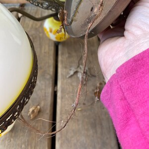 Antique Parlor Chandelier 3 Hurricane Ceiling Light Yellow Floral - Etsy
