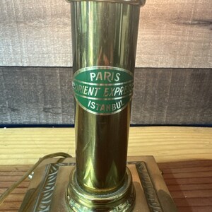 VINTAGE Paris Orient Express Istanbul Electric Brass Desk Table Lamp 20 ...
