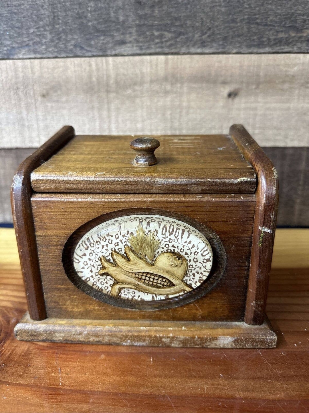 Vintage Wooden Recipe Box Lucite Acrylic Design - Etsy