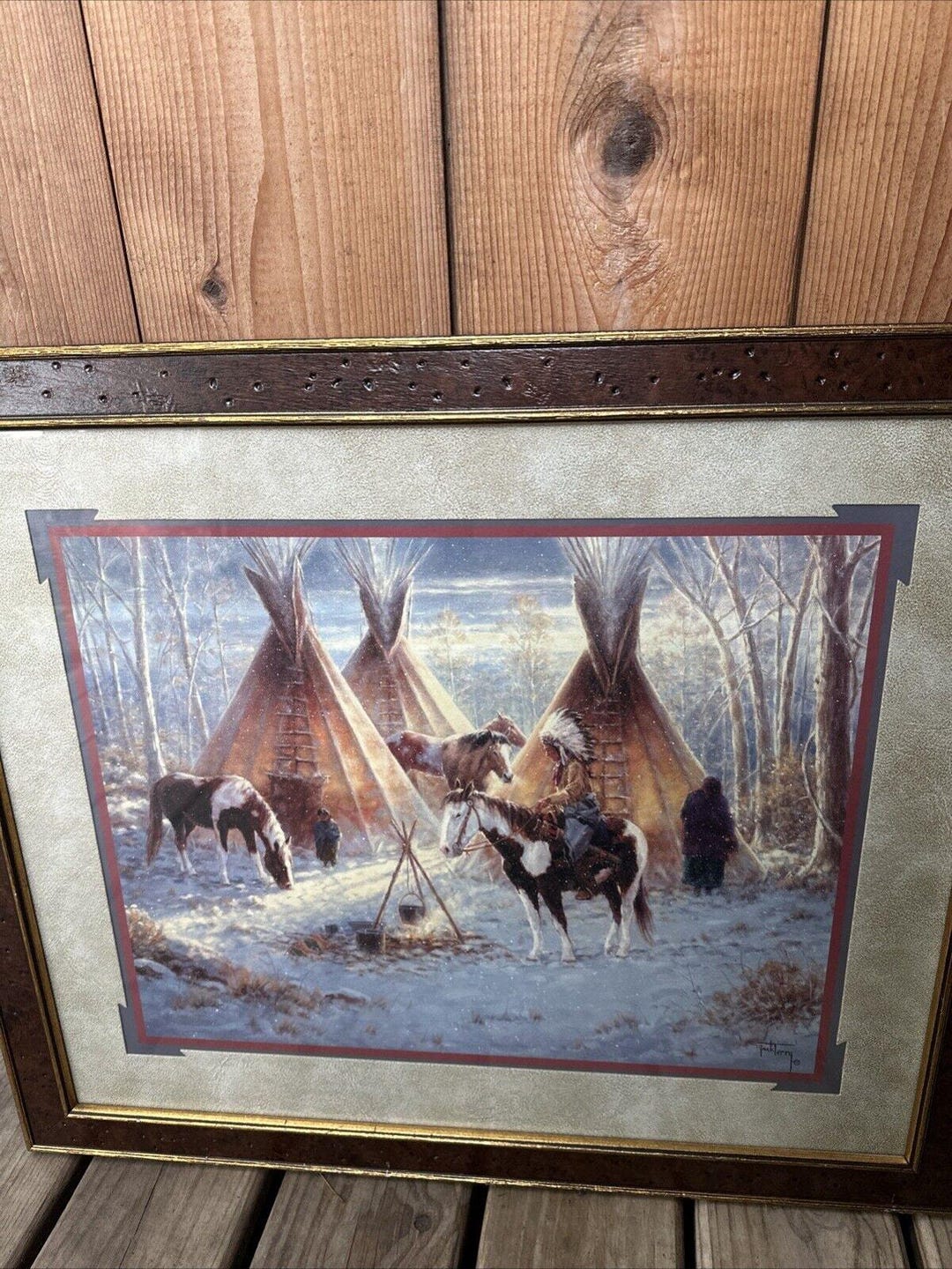Jack Terry Framed Signed Frame Print Hill Country Homestead 1998 Native ...