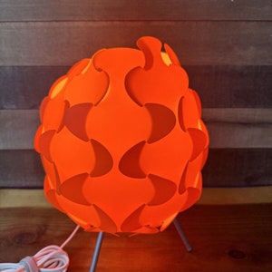 Vintage IKEA Gunner Jenson Fillsta Table Origami Lamp Orange Shade ...