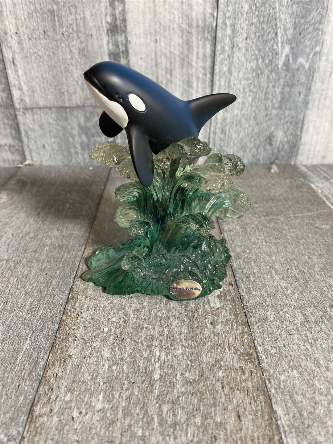 WYLAND Dakin 5” Orca Waters No.299 Breaching Killer Whale Figurine RARE ...