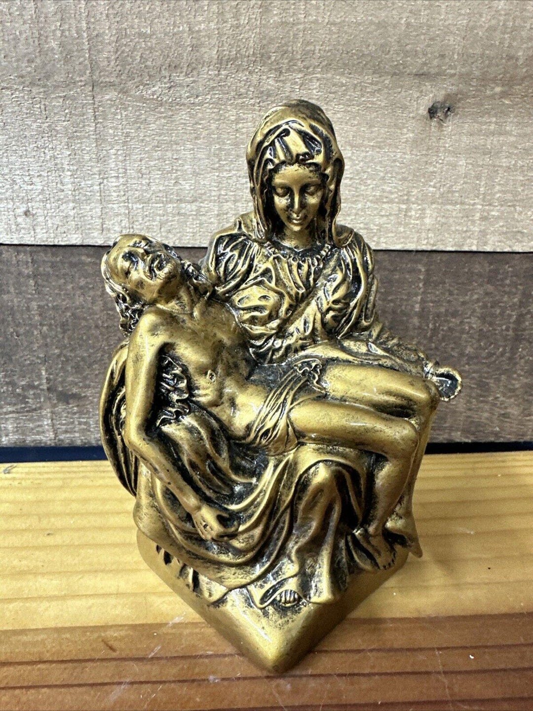 Vintage Life Symbols Pieta Gold Resin Michelangelo Replica Statue - Etsy