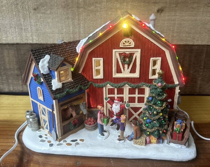 2017 Lemax Lighted Christmas at the Farm Barn #75192 - Retired - Etsy