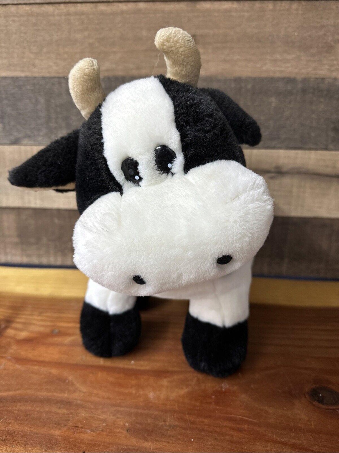 Vintage Aurora A & A Plush Dairy Cow Stuffed Animal White Black 12"tall ...