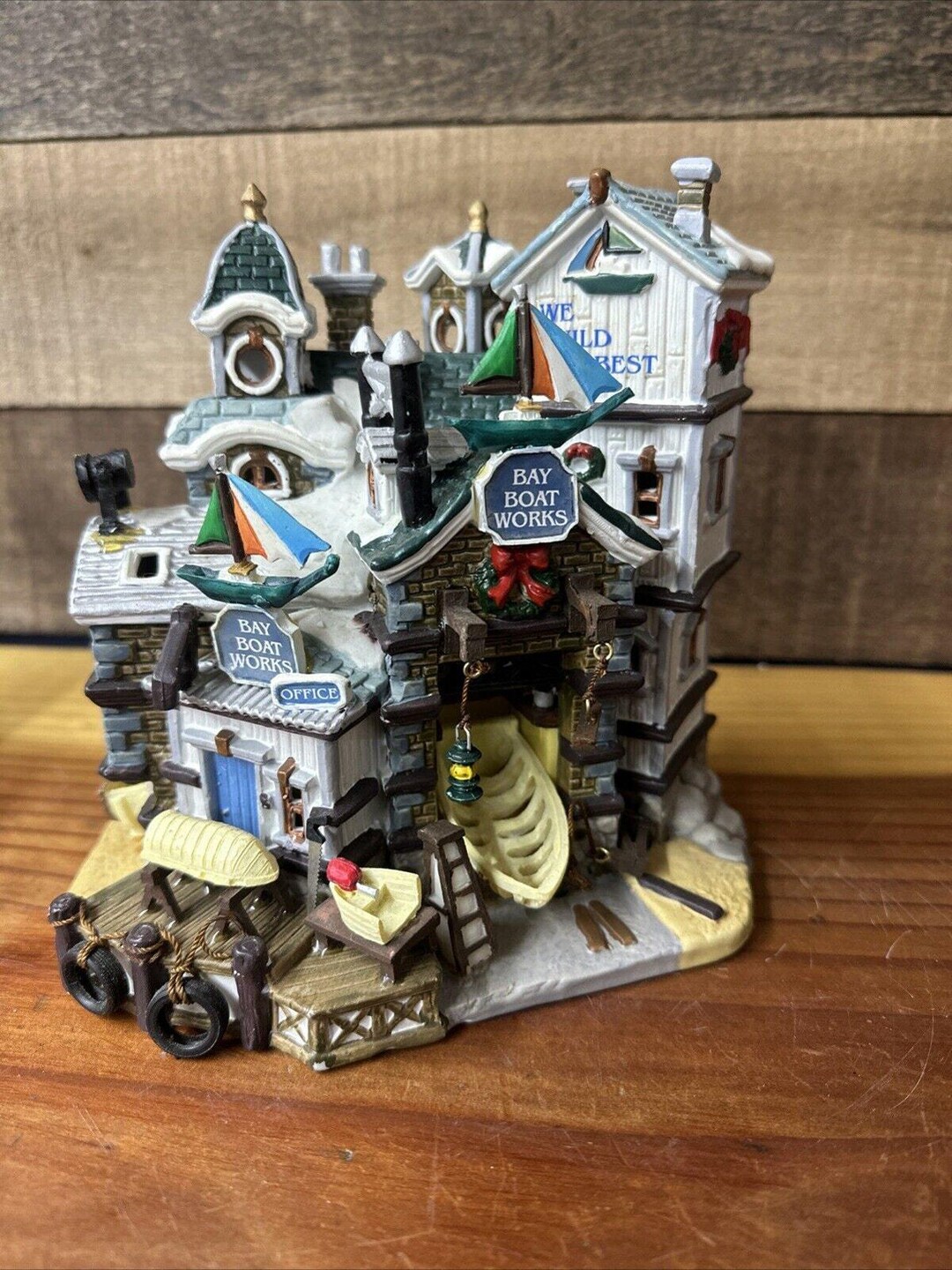 Lemax Plymouth Corners Village Bay Boat Works Lighted Building 45079 - Etsy