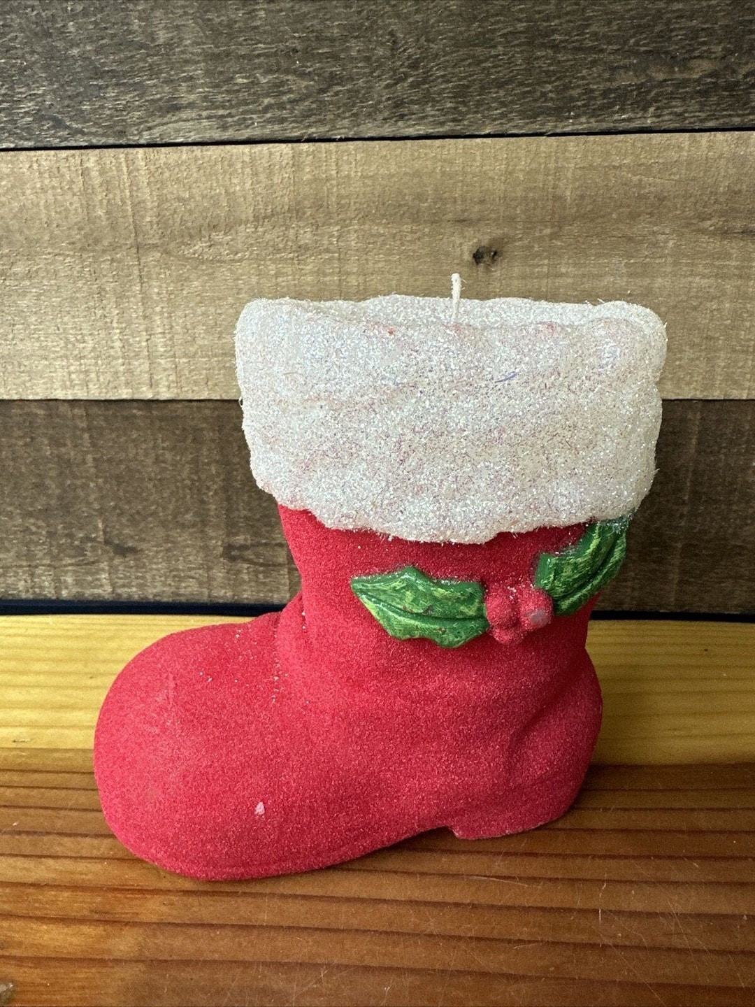 Vintage Santa Boot Candle 5.5” - Etsy
