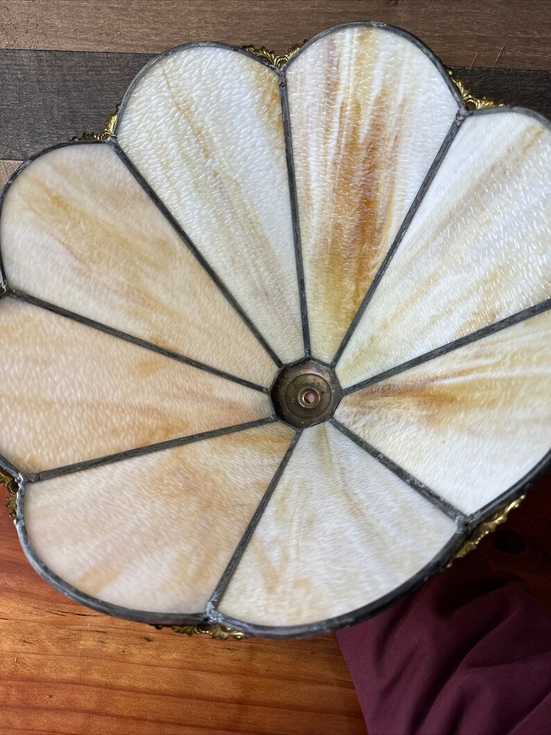Antique Slag Glass Shade 8 Panel - Etsy