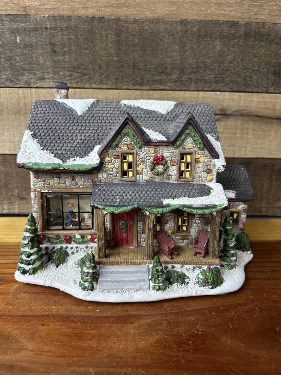 St Nicholas Square Stone Cabin Christmas Village - Vintage - W/box - Etsy