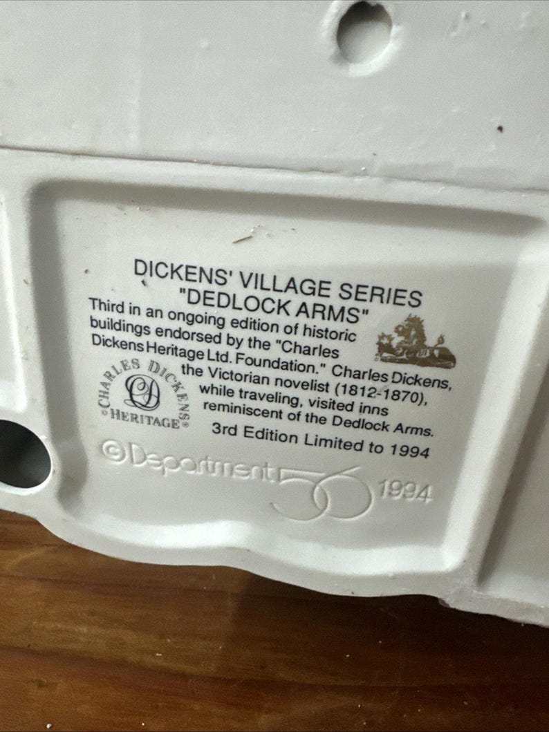 Dept. 56 Dickens' Village Series Dedlock Arms -missing Attachments - Etsy