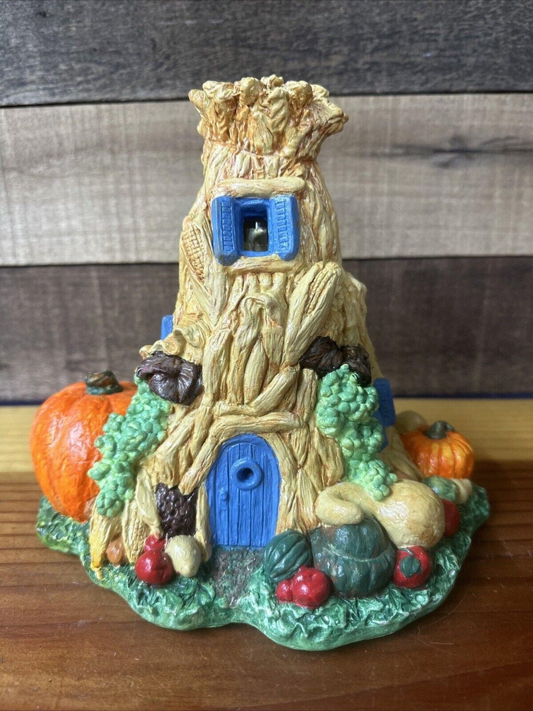 Fall Harvest Thanksgiving Ceramic Cornstalk House Vintage 8” Tall - Etsy