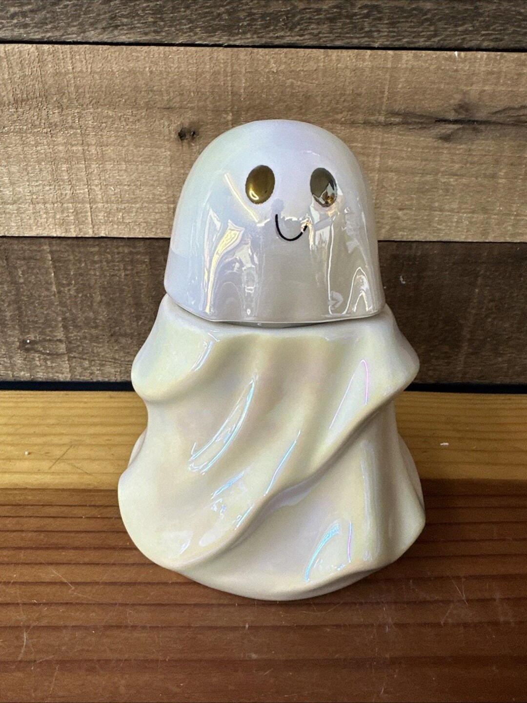 Halloween Iridescent Ceramic Ghost Candy Jar 7” Tall - Etsy