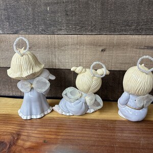 Ceramic Handpainted Angels -set of 3 - Etsy
