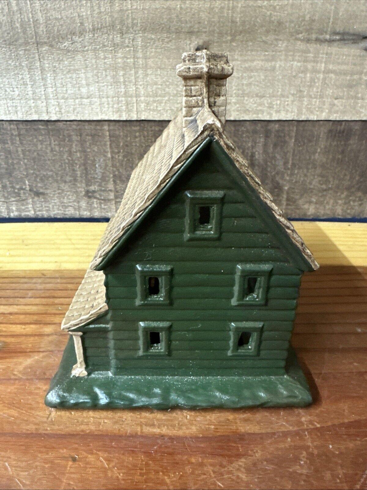 Byron Molds 1980 Ceramic Brown Green House Village christmas Painted ...