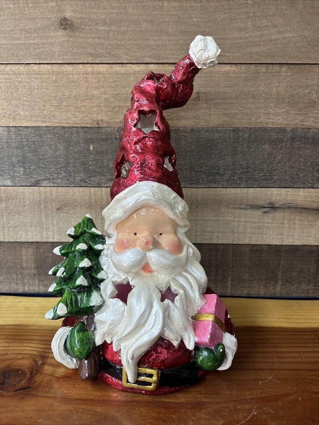 Lighted Ceramic Whimsical Santa 17” Tall - Etsy
