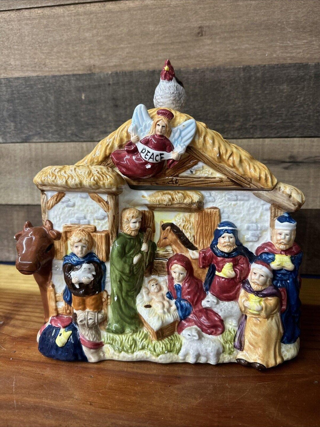 Nativity Scene Large Hand Painted Cookie Jar by Big Lead Int'l LTD ...