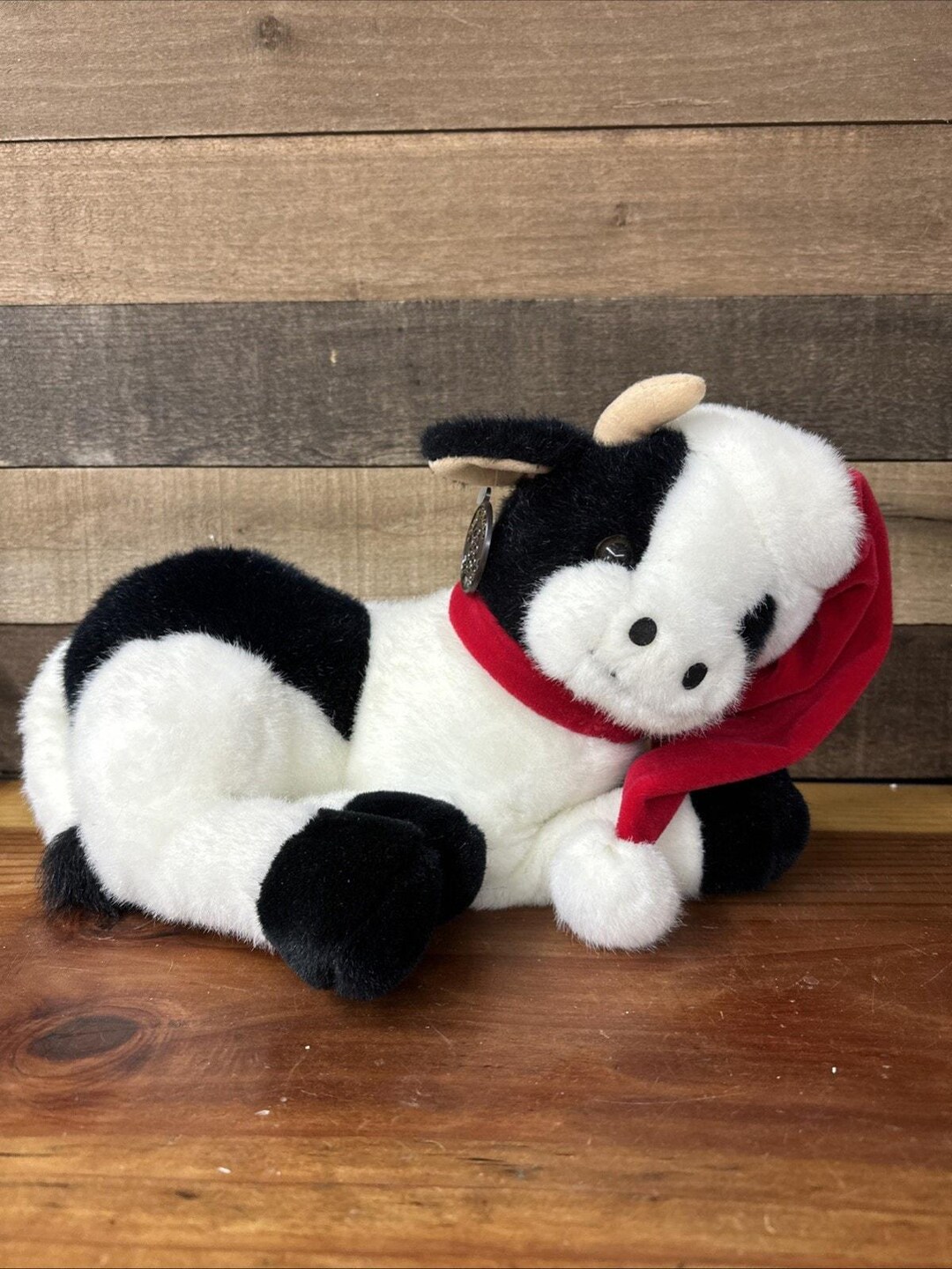 Vintage 1992 BMI America Christmas Cow Plush 16” Long - Etsy