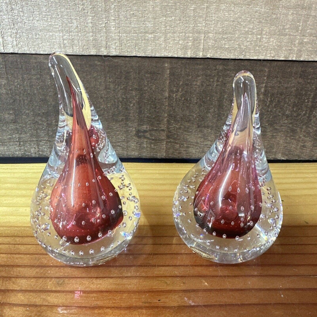 Adam Jablonski Art Glass Paperweight Controlled Bubble Teardrop ...