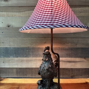 Country Western Farmhouse Rooster Chicken Hen Heavy Table Lamp With ...