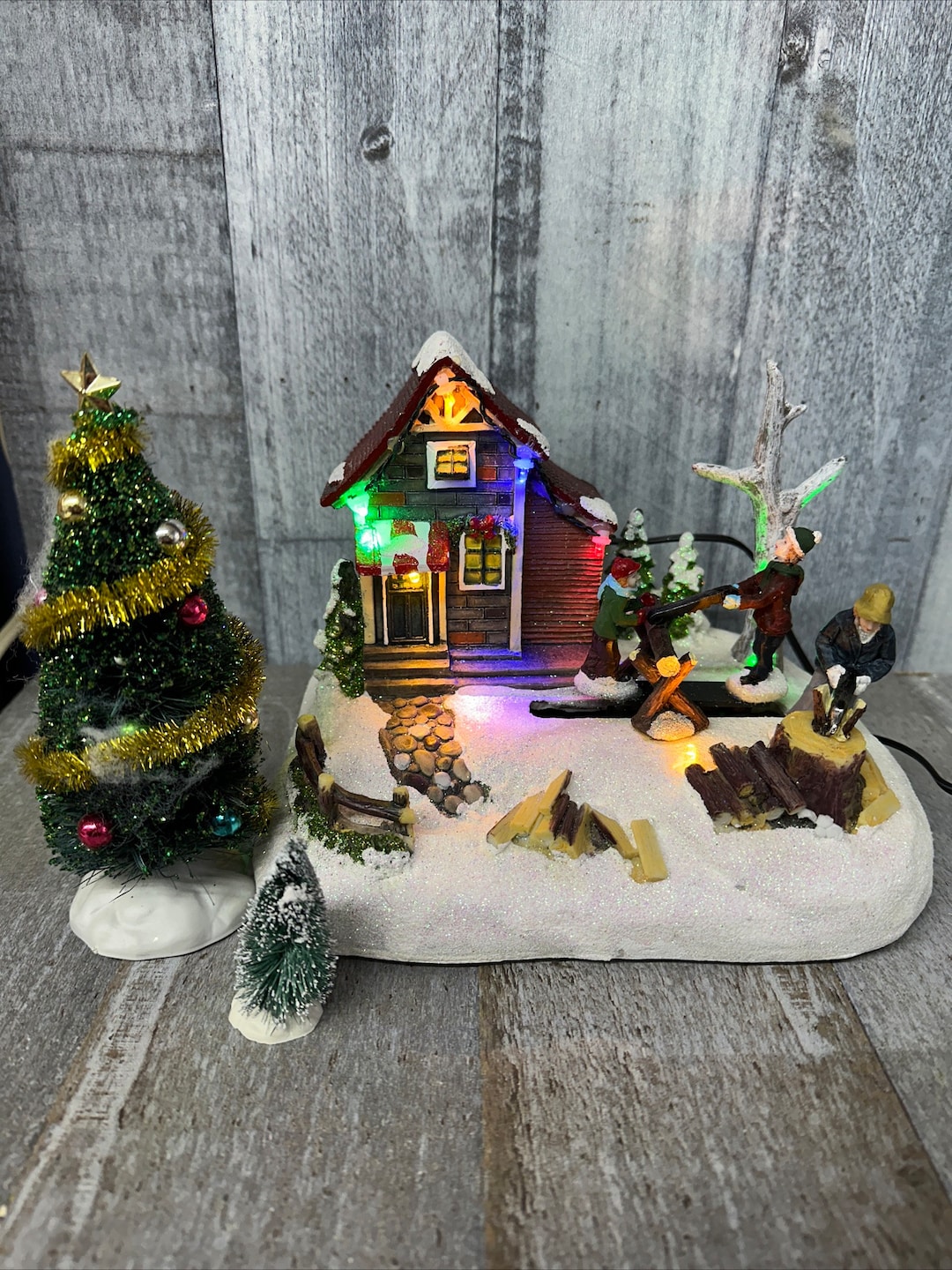 Crosslight Christmas Village Animated Lumberjack-lighted and Plays ...