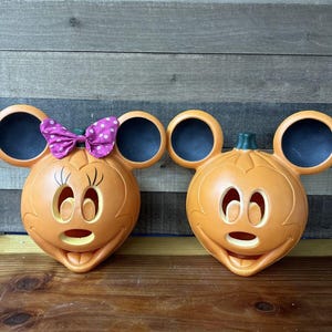 Pair of Mickey and Minnie HTF Pumpkin Blow Mold Light up Decorations - Etsy