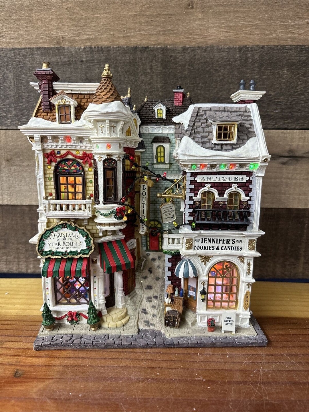 Lemax Essex Street Facade Village Shops Lighted Hanging Wall Setting - Etsy
