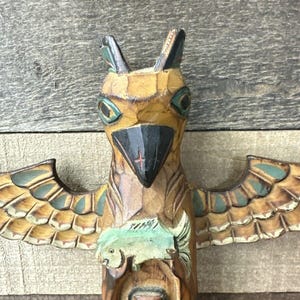 RAY MOORE Alaska Black Diamond Hand-carved Wood Totem Pole 10” Tall - Etsy