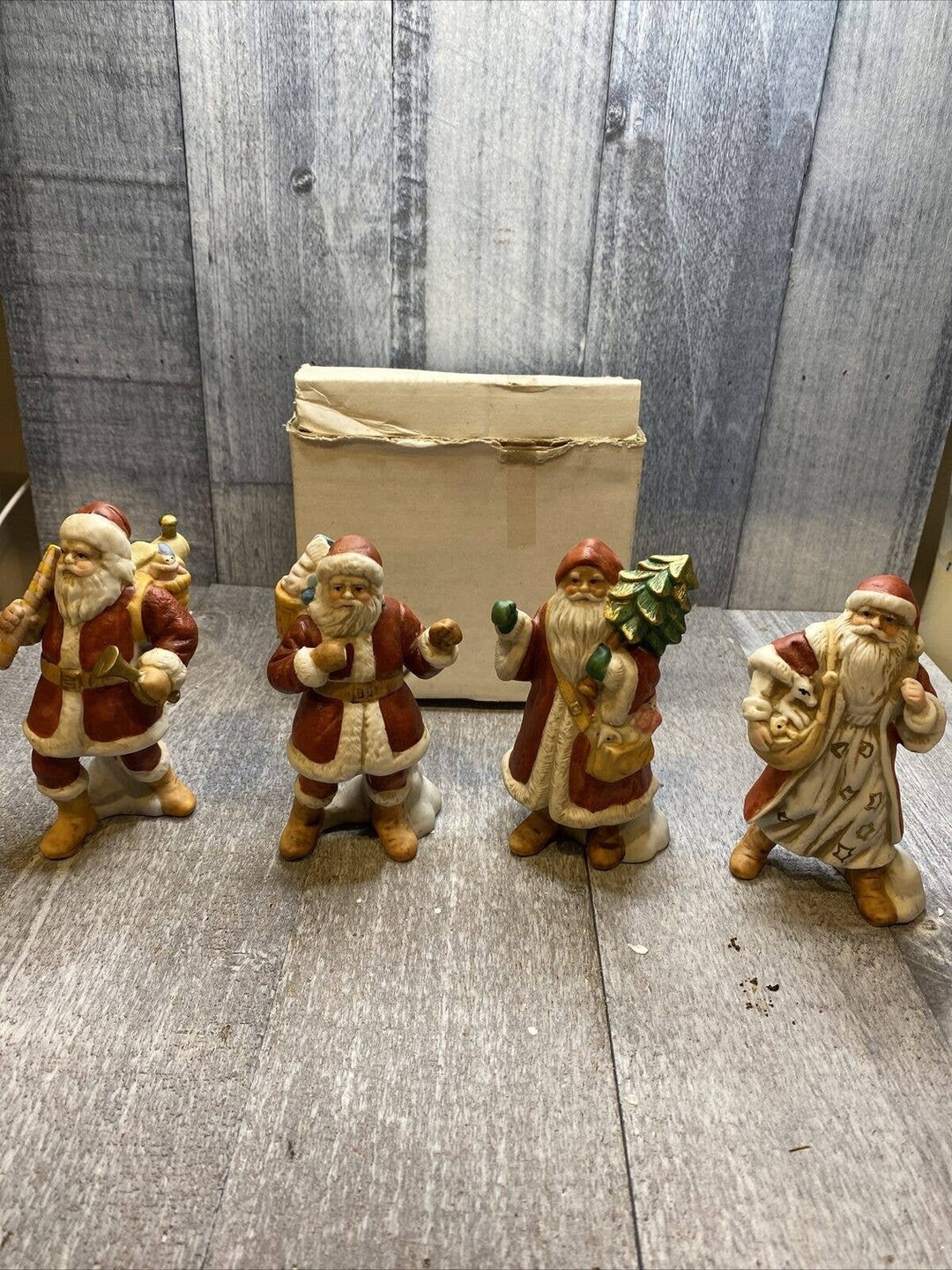 Brinn's Set of Four 4 Nostalgic Santa Bisque Figurines - Etsy
