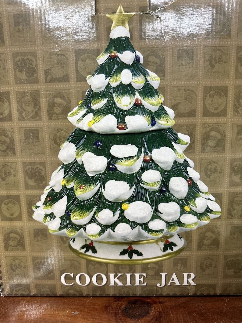 Cracker Barrel Christmas Tree Cookie Jar in Box - Etsy