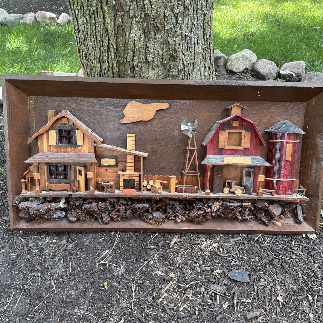 Huge Heavy Farm 3d Wooden Shadowbox Diorama 41x20 - Etsy