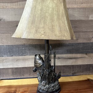 Bass Table Lamp With Shade Rustic Cabin Fishing Decor 26 - Etsy