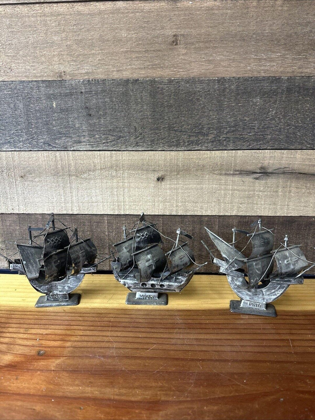 Vintage Metal Small Display Ships Nina Santa Maria Pinta - Etsy