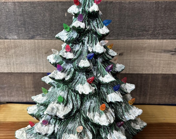 VTG 14” Ceramic Christmas Tree Atlantic Mold White Flocked No Base - Etsy