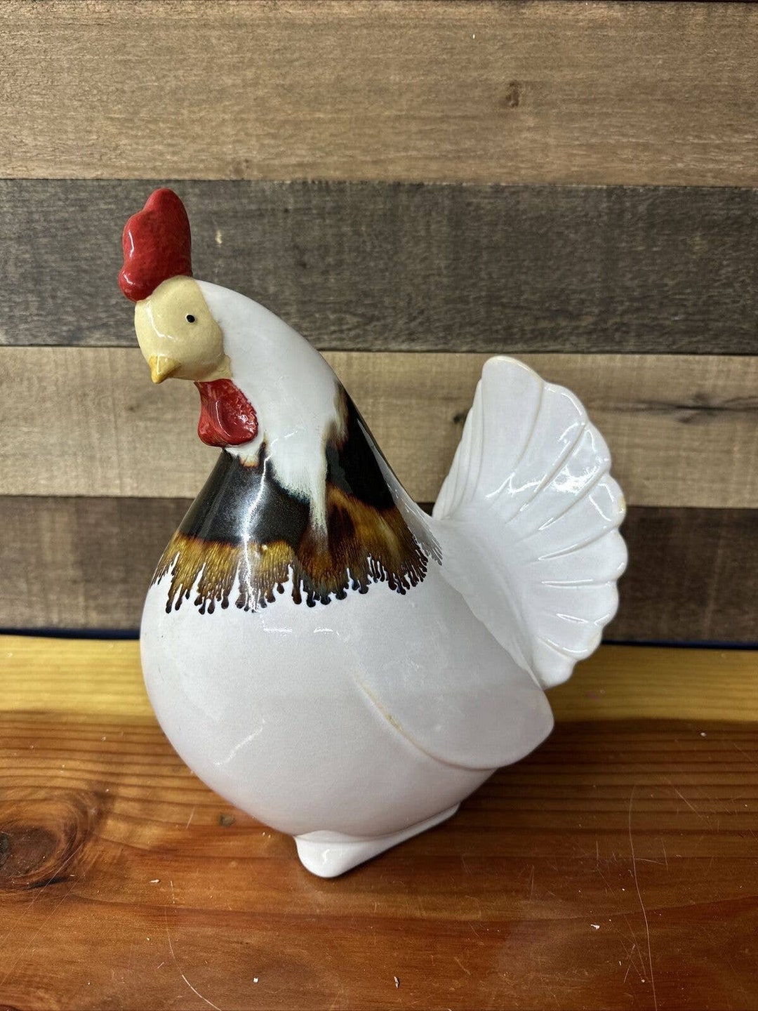 Large Modern Ceramic Rooster Chicken Farmhouse 12hx11w - Etsy