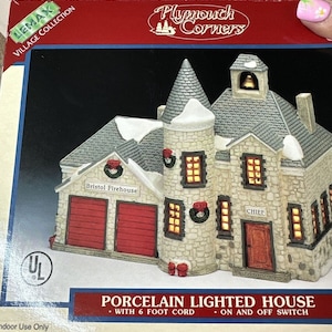 Lemax Plymouth Corners Christmas Village Bristol Firehouse - Etsy