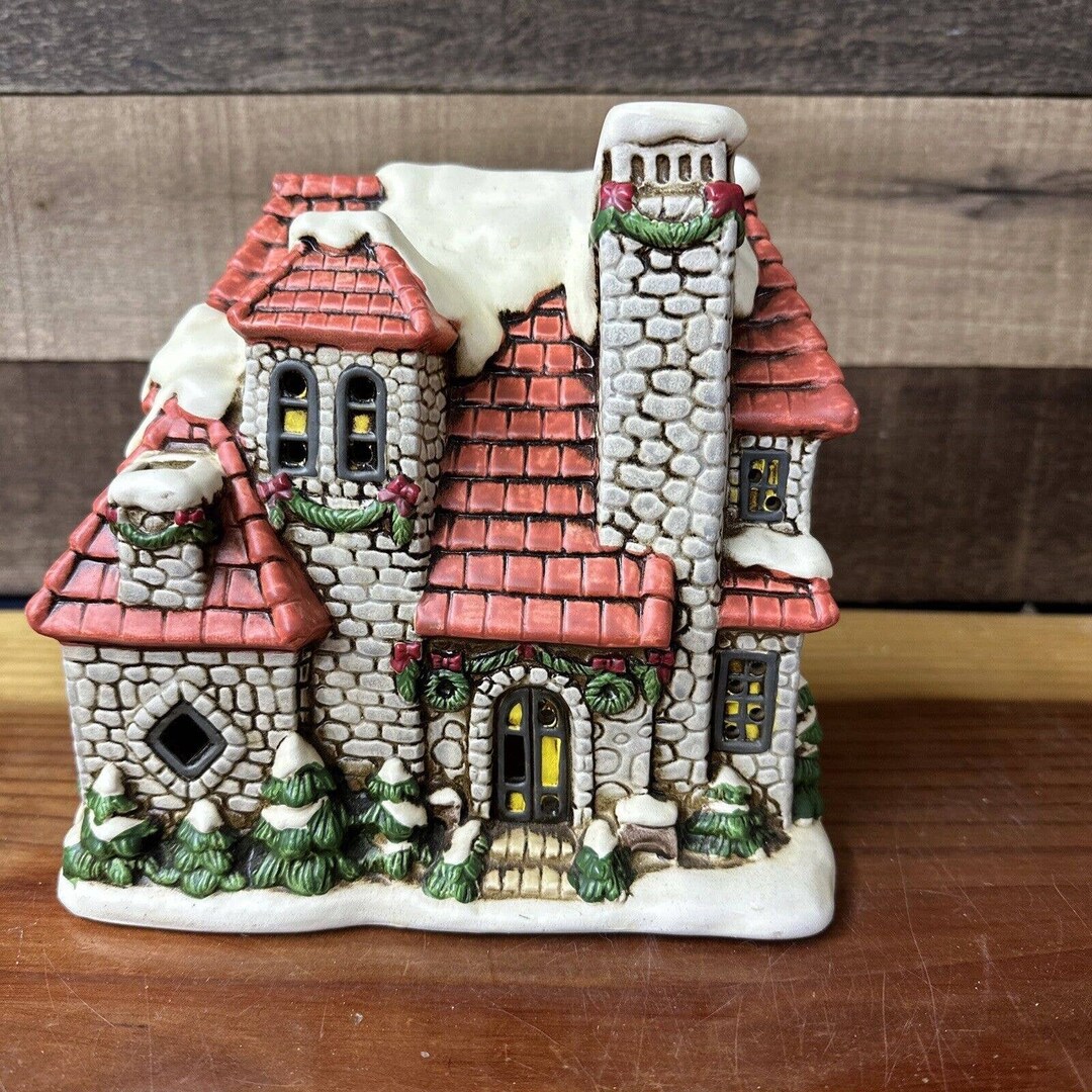 Vintage Lefton Colonial Village stone House 06338 1987 - Etsy