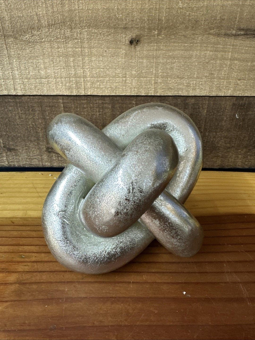 Infinity Loop Twisted Knot Sculpture Paperweight Silver 7” - Etsy